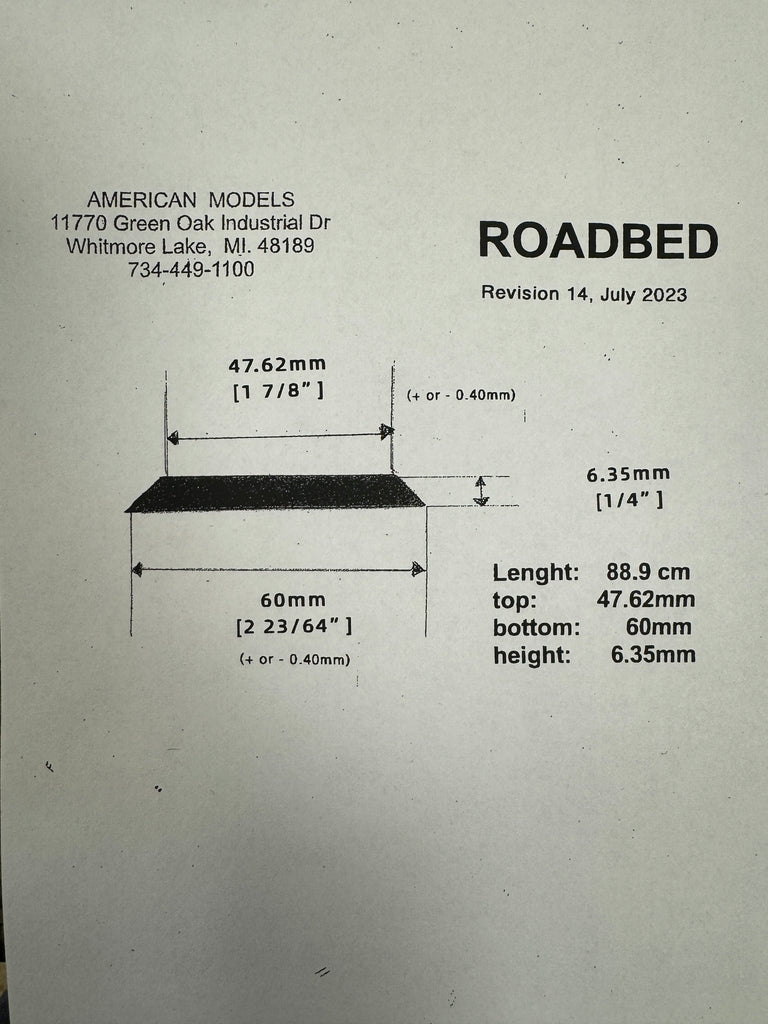 American Models Roadbed for S Scale and American Flyer Trains ...
