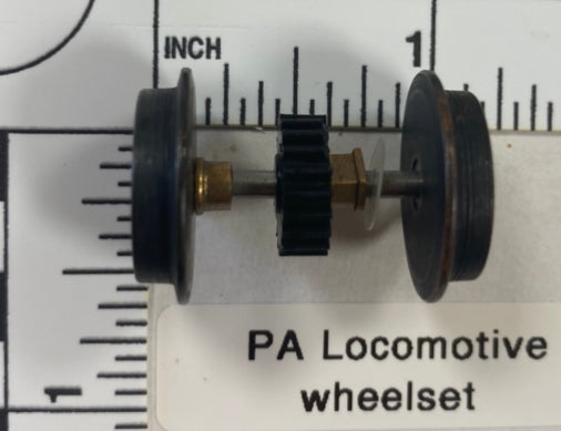 Wheelset, PA-1 High Rail D Bearing with gear — americanmodelsllc